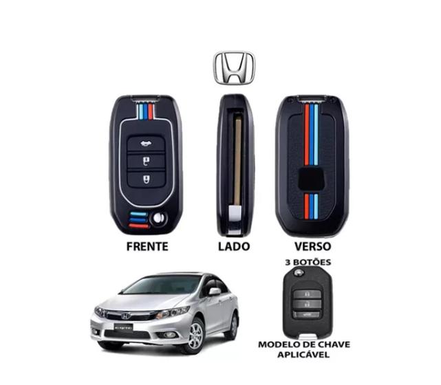 Capa Chave C/ Chaveiro Gancho Honda Civic G9 G10 City Fit WRV HRV CRV 3 ...