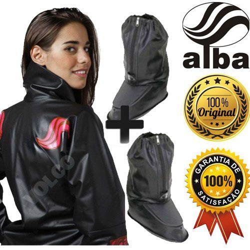 Capa Chuva + Galochas Alba Europa Feminina Cor Preto Tam - AlbaMoto ...