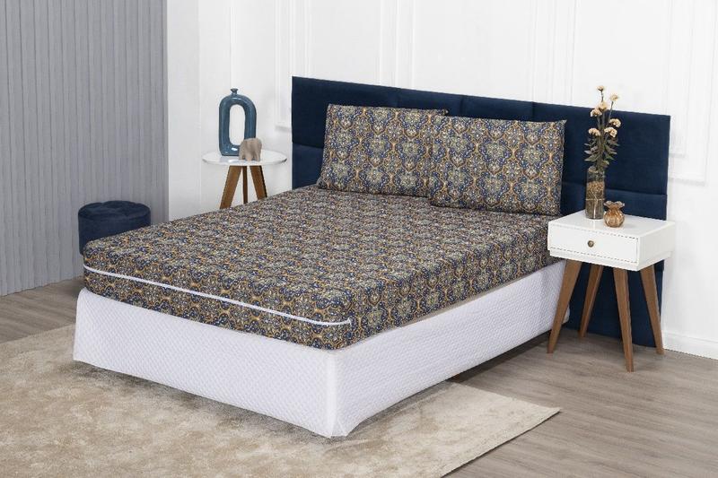 Capa Colchão Queen 30cm + Fronhas Protetor com Zíper Malha Gel Grossa ...