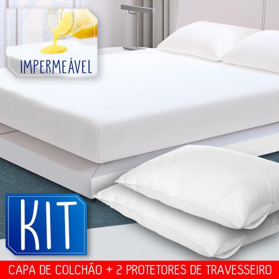 Capa Colchão Queen Impermeável + 2 Capas de Travesseiro Impermeáveis ...