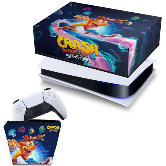 Capa Compatível PS5 Horizontal e Case Controle - Crash Bandicoot 4 ...