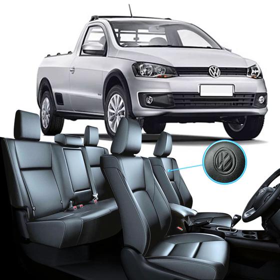 Capa de Banco de Couro Grafite-Volkswagen Saveiro G5 G6 - Eco Capas ...