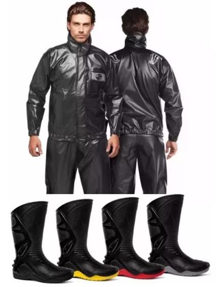 Capa De Chuva Alba Europa e Bota Motosafe Motoqueiro Motoboy - Alba ...