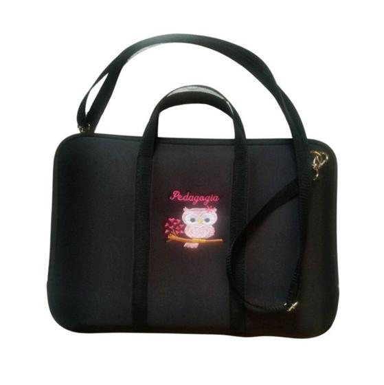 Capa De Notebook 15,6 Polegadas Preta Bordado Pedagogia Alça - Mc ...