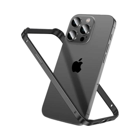 Capa de Para-Choques Cinza Titânio para iPhone 15 Pro Max/14 Plus/13 Mini/12/11/X/XS/XR/SE 2022 ...
