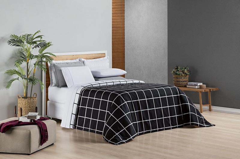 Capa Edredom Duvet Austin King Avulso 200 Fios Varias Cores Preto ...