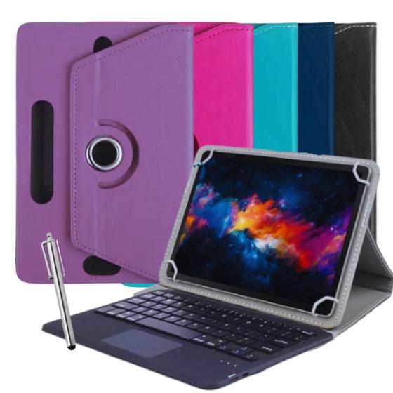 Capa Giratória + Teclado TouchPad com Caneta Touch p/ Tablet Pritom Tab ...