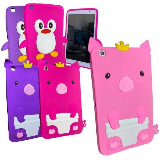 Capa infantil Emborrachada Decorada Adaptável para tablet Samsung Tab ...