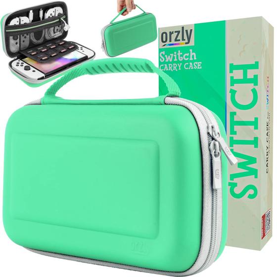Capa Nintendo Switch Orzly Animal Crossing com tema verde branca Kit Capinha e Pelicula para Celular Magazine Luiza