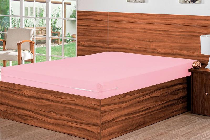 Capa para Colchão Queen Avulso com Zíper Tecido Rosa - Bordados Ricardo ...