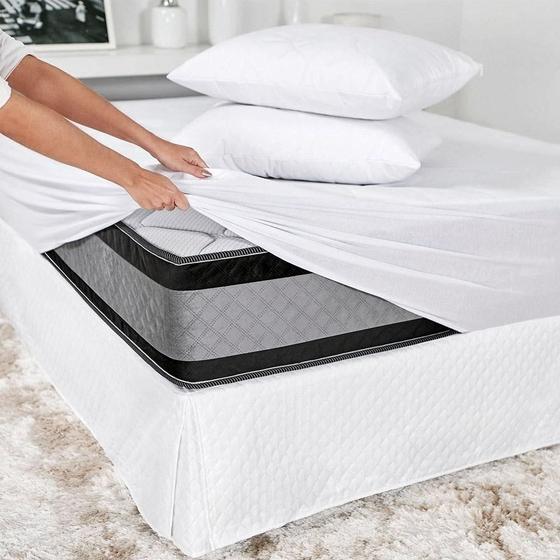 Capa Protetor Colchão Queen 160cm Impermeável Malha Gel 100% Poliéster ...