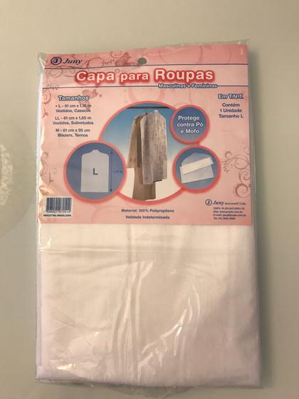 Capa protetora para roupas e vestidos (juny) tam. l (61cm x 1,15m ...