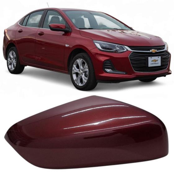 Capa Retrovisor Onix 2020 2021 2022 2023 2024 2025 Vermelho Carmim Lado Direito Sem Furo Sensor ...