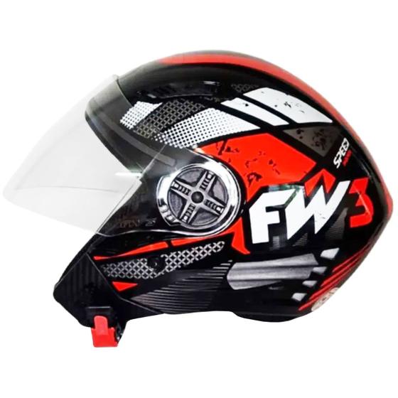 Capacete Aberto Fw3 X Open Speed Vermelho Preto e Branco - Capacete de ...