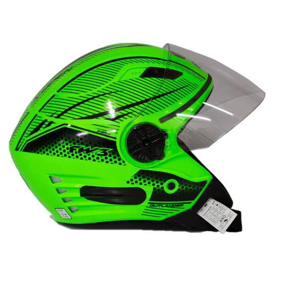 Capacete Aberto Fw3 X Open Verde Neon Fluorescente - Capacetes de Moto ...