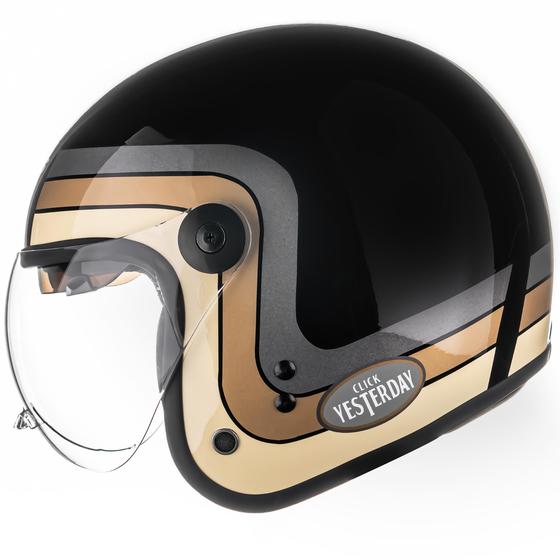 Capacete Aberto Peels Click Yesterday Dourado Brilho Custom - Capacete ...
