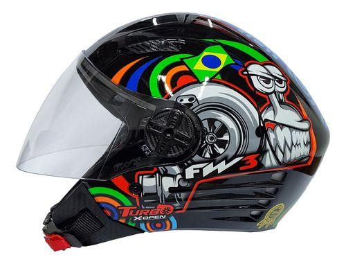 Capacete Aberto X- Open Turbo Fw3 Com Viseira Fumê Extra - Capacetes de ...