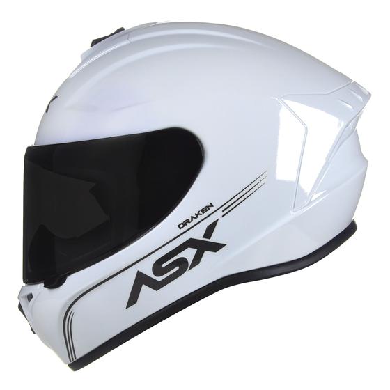 Capacete ASX Draken Solid Branco Brilhante - Capacetes de Moto ...
