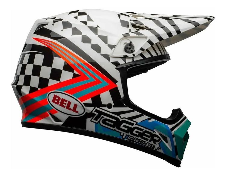 Capacete Bell Mx 9 Mips Tagger Check Me Out Branco - Capacetes de Moto ...