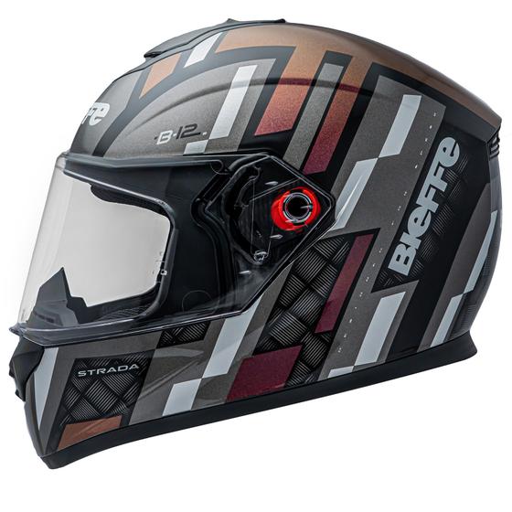 Capacete Bieffe B12 Strada Camaleão + Viseira Fumê - Capacete de Moto ...