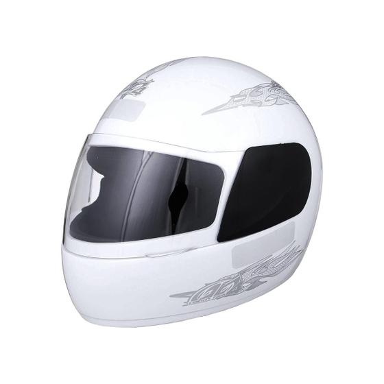 Capacete Branco Tamanho 56 ProTork Com Viseira Cristal Casco Em ABS E ...