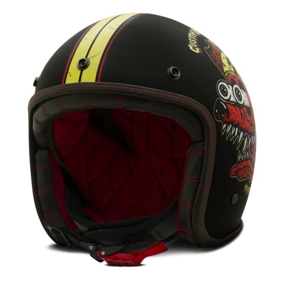 Capacete Custom Aberto Mad Dogs Fosco Old School Vintage Chopper ...