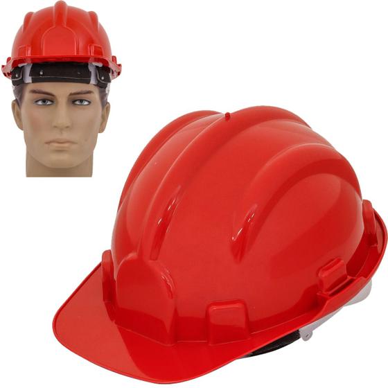 Capacete de Segurança Aba Frontal Epi Obra Vermelho Delta Plus - Pro ...