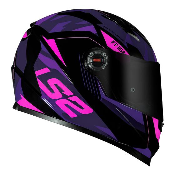Capacete Feminino LS2 FF358 Tank Roxo Rosa Brilhante Fechado - Capas ...