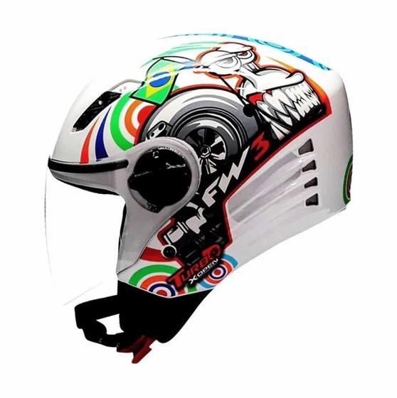 Capacete Fw3 Aberto X Open Turbo Cores Amarelo Branco Preto - Capacetes ...