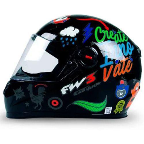 Capacete FW3 GT Stickers - Capacetes de Moto - Magazine Luiza