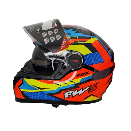 Capacete FW3 GTX Fox Laranja Com Óculos - Capacete de Moto - Magazine Luiza