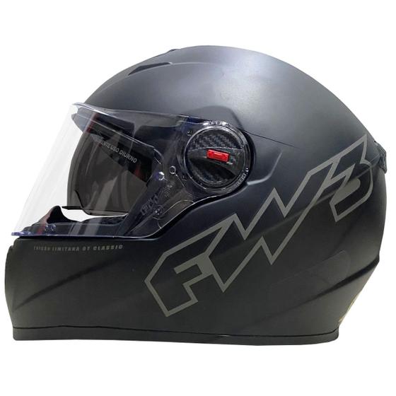 Capacete Fw3 Oculos Interno Gtx Classic Preto Fosco - Capacete de Moto ...