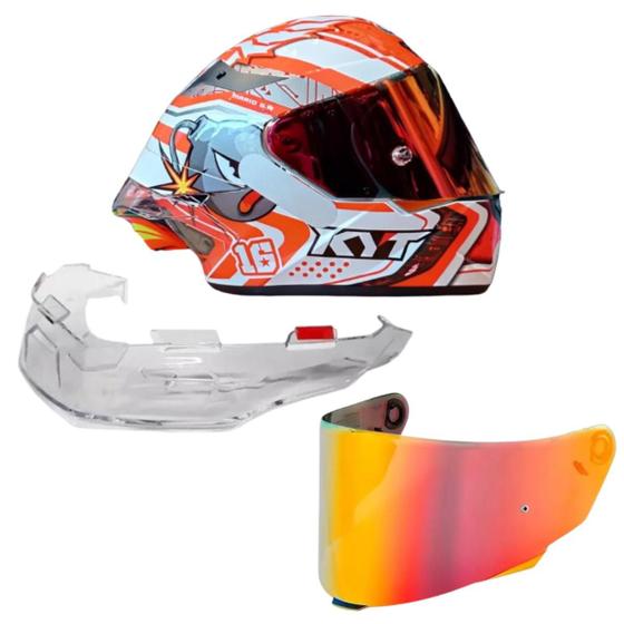 Capacete Kyt Tt Course Super Mario + Spoiler + Viseira Red - KYT e ...
