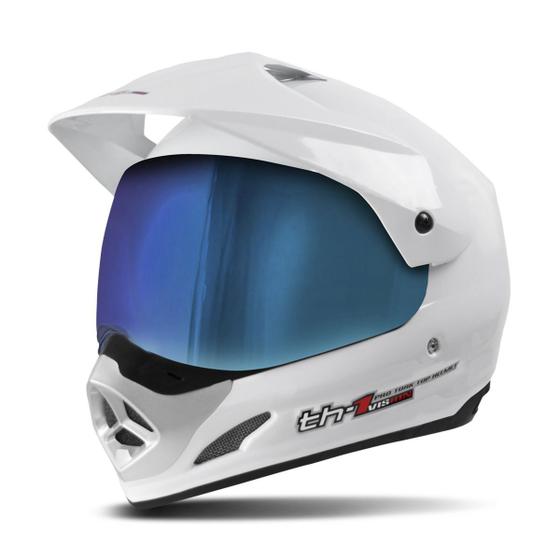 Capacete Moto Cross Trilha Fechado Esporte Pro Tork Th1 Vision Viseira ...