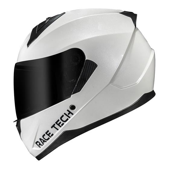 Capacete Moto Fechado Race Tech Monocollor Branco White - Ls2 ...