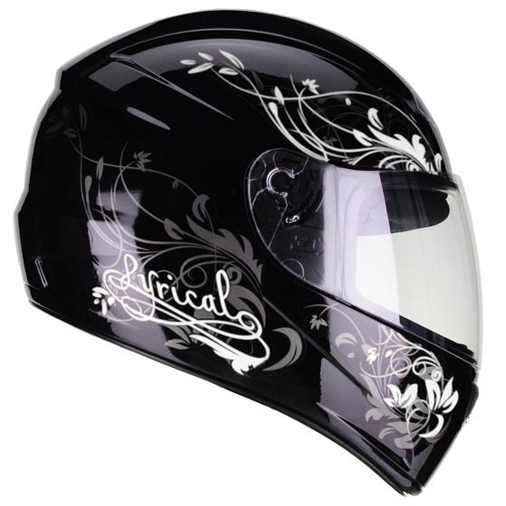 Capacete Moto Feminino Fly F-9 Lyrical Preto Fosco Branco - Capacete de ...