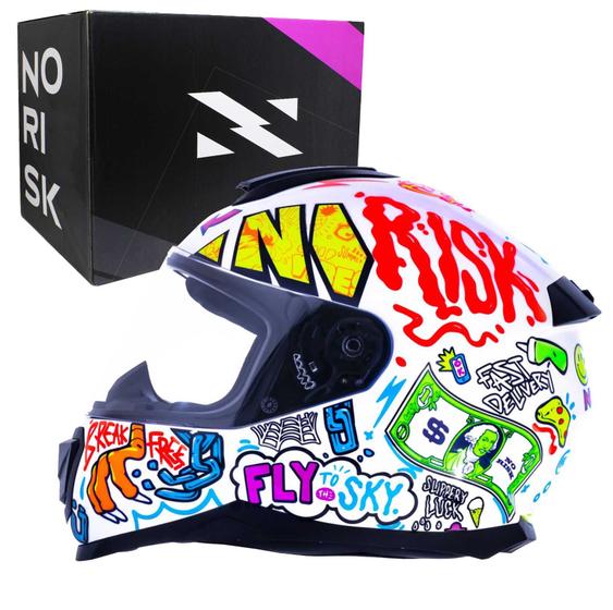Capacete Norisk Razor Vibes Branco - Capacetes de Moto - Magazine Luiza
