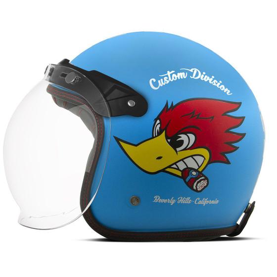 Capacete Old School Custom Etceter Sucker Pica Pau Café Racer Unissex ...