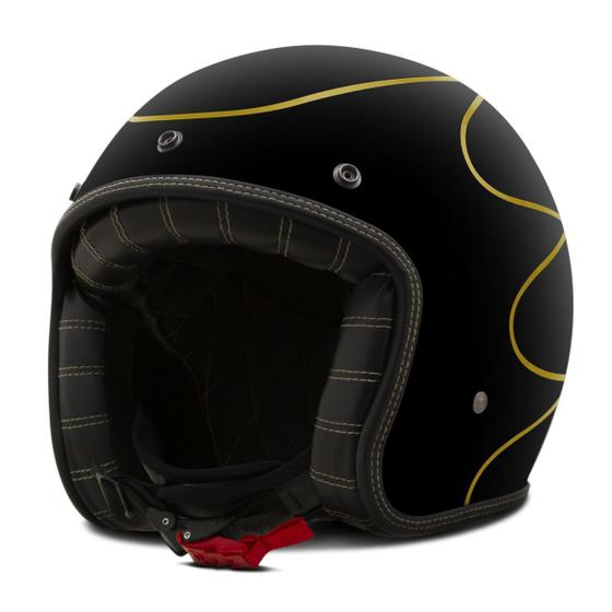 Capacete Retrô Aberto Custom Etceter Faster Fosco Vintage Clássico Old ...