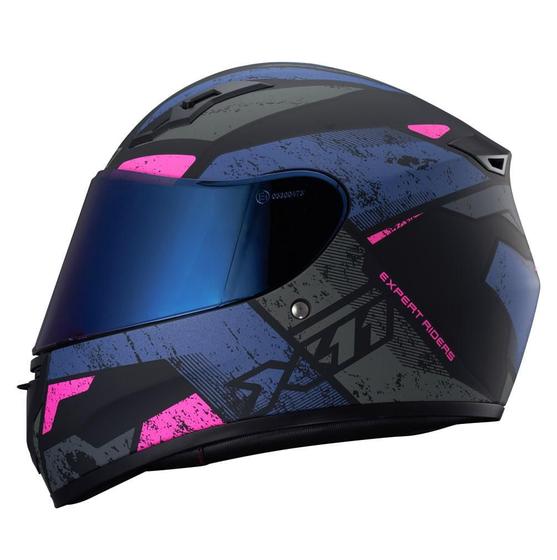 Capacete X11 Trust Pro Ballads Com Viseira Extra Azul/Rosa - X11 Expert ...