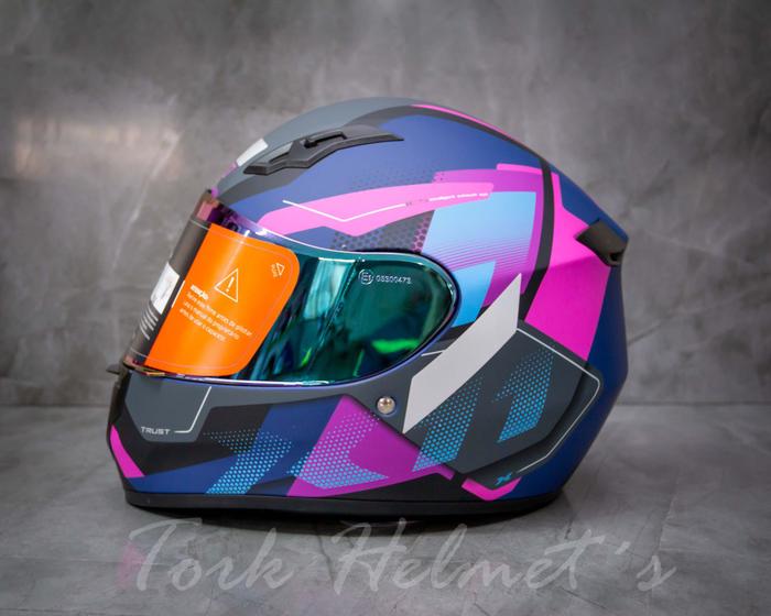 Capacete X11 Trust Pro Transit Azul/Rosa - Capacete de Moto - Magazine ...