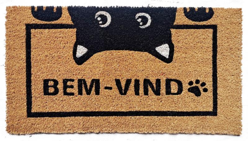 Capacho De Porta Bem Vindo Fibra De Coco Porta Entrada 60x33 - Uzzo ...