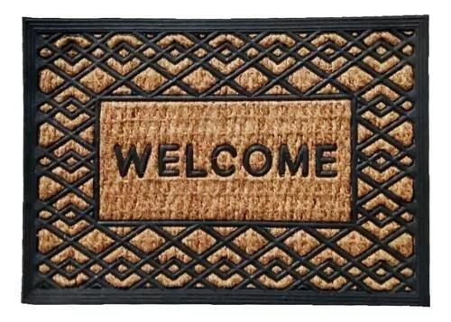 Capacho De Porta Fibra De Coco Emborrachado 60x40cm Zigzag Comprimento ...