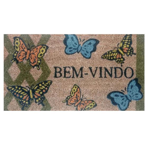 Capacho Fibra Coco Borboletas 33X60cm - Corttex - Capacho / Tapete de ...