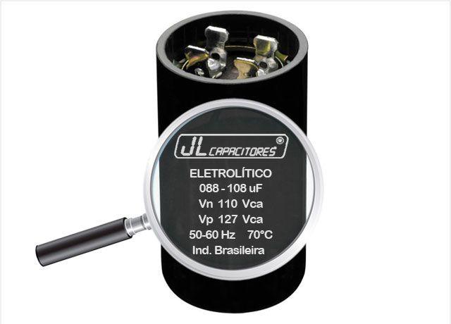 Capacitor eletrolítico jl 88-108 110v - JL CAPACITORES - Capacitor ...