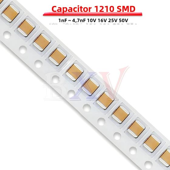 Capacitores SMD Cerâmicos de Alta Tensão 1210 (50 Peças) - 1KV, 2KV ...