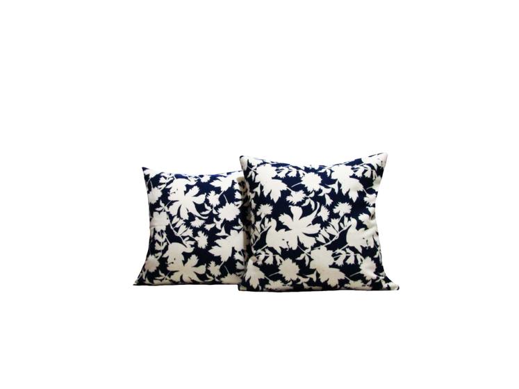 Capas para Almofadas 45 x 45 Estampa Floral Tecido Algodão Cor Azul ...