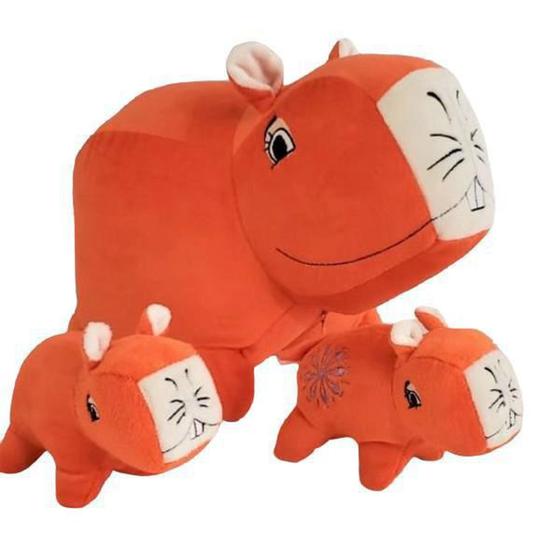 Capivara De Pelúcia Com 2 Filhotes Pelúcias Queiroz 039 21cm - Pelúcia ...