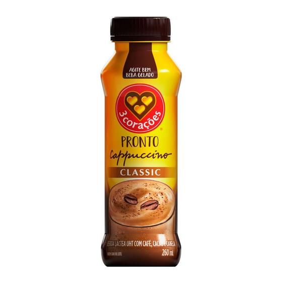 Cappuccino Pronto Classic 3 Corações 260ml - Cappuccino - Magazine Luiza