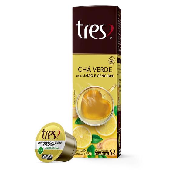 Cápsula De Chá, Verde Com Limão E Gengibre, 10 Uni, Tres - Tres ...